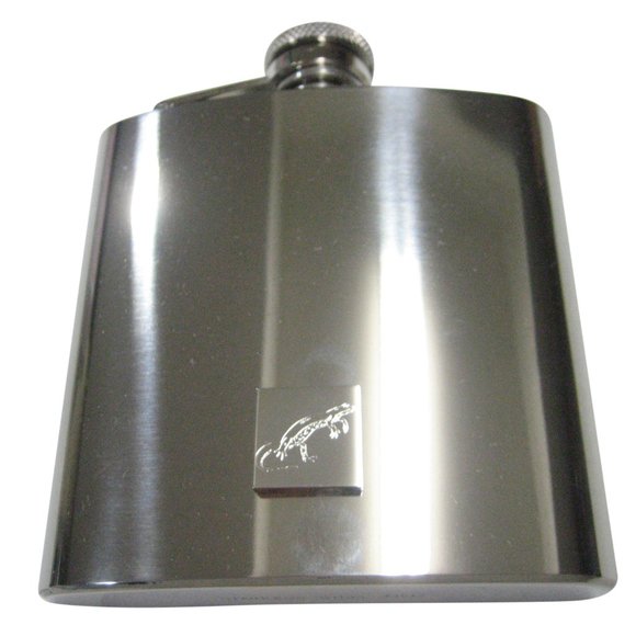 Kiola Designs | Other | Silver Toned Square Etched Newt Gecko Lizard ...